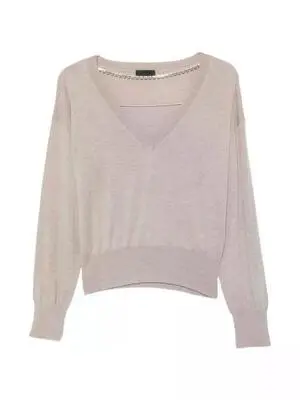 Liu Jo Crystal-embellished V-neck Sweater