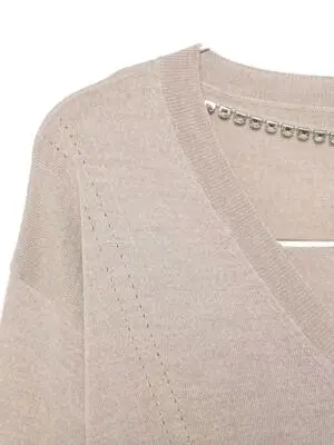 Liu Jo Crystal-embellished V-neck Sweater