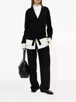AMI Paris Colour-block V-neck Cardigan - Black