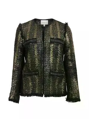 Sandro Metallic Tweed Blazer - Black