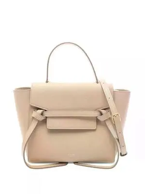 Celine 2000-2026 Nano Grained Calfskin Belt Bag Satchel - Neutrals