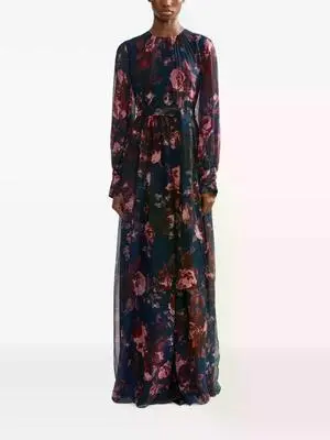 Erdem Maxi Floral-print Silk-creponne Dress