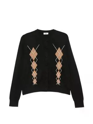 Liu Jo Argyle-intarsia Buttoned Cardigan