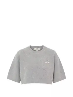 Elisabetta Franchi Wool And Cashmere Top - Grey