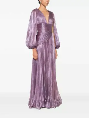IRIS SERBAN Birdie Plissé-effect Maxi Dress