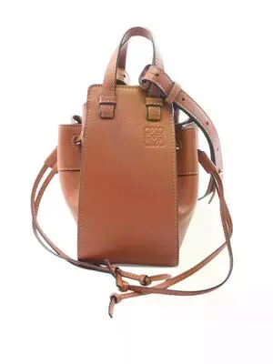 Loewe 2010-2026 Mini Leather Drawstring Hammock Bag Satchel - Brown