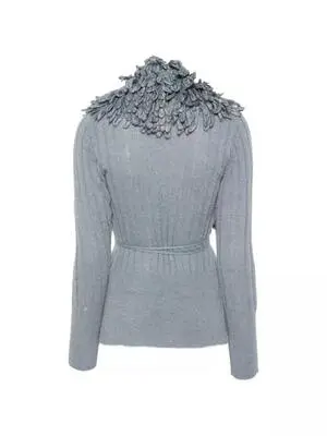 Liu Jo Fringe-trim Ribbed-knit Cardigan - Blue