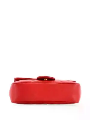 Gucci Gg Marmont Flap Bag Matelasse Leather Super Mini Cross Body Bag - Red