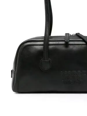 MARGESHERWOOD Logo-debossed Leather Shoulder Bag - Black