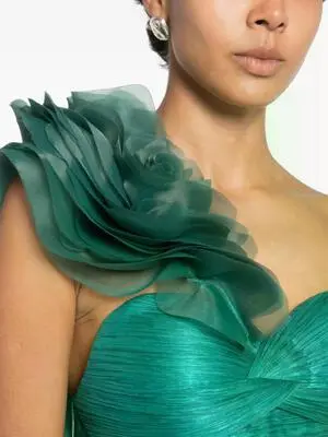 IRIS SERBAN Megan One-shoulder Floral-detail Maxi Dress