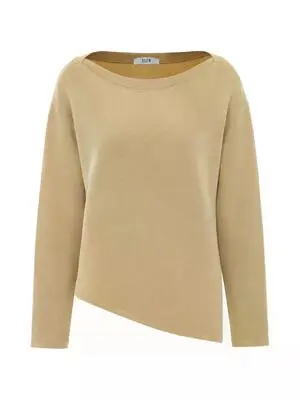 ELEH Asymmetric-hem Long-sleeve T-shirt - Neutrals