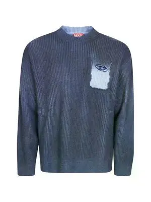 DIESEL® Wool-blend Jumper With Mock Pocket - Blue