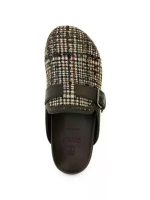 Brunello Cucinelli Dazzling Houndstooth-pattern Sequin-embellished Mules