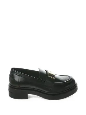 Armani Exchange Logo-plaque Chunky-sole Loafers - Black