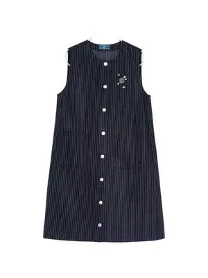 AGNES B. Logo-embroidered Dress - Blue