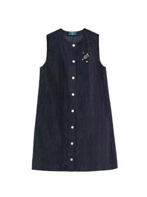 AGNES B. Logo-embroidered Dress - Blue