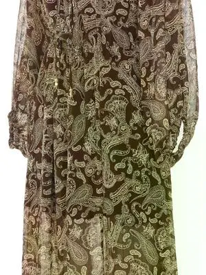 ELEH Paisley-print Drawstring-waist Midi Dress