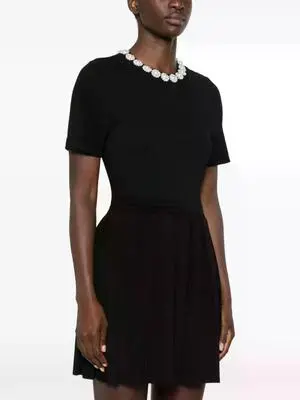 Sandro Pearl-embellished Pleated Mini Dress
