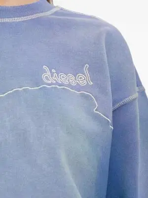 DIESEL® Cotton Sweatshirt With Logo Embroidery