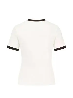 SAMSOE SAMSOE Sabond Ss 15318 Logo-print Ringer T-shirt - Neutrals