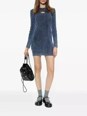 DIESEL® Ribbed-knit Long-sleeve Mini Dress
