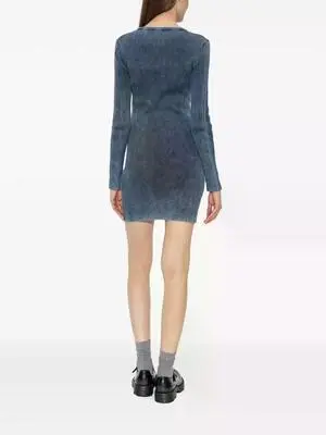 DIESEL® Ribbed-knit Long-sleeve Mini Dress