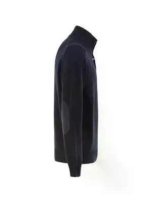 FAY Hook-fastening Elbow-patch Sweater - Blue
