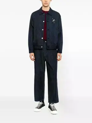 AGNES B. Logo-embroidered Trousers - Blue