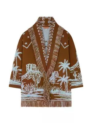 Alanui Canyon Spirit Jacquard-knit Cardigan - Brown