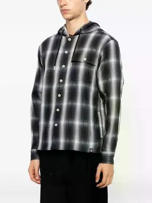 AGNES B. Check-pattern Hooded Shirt