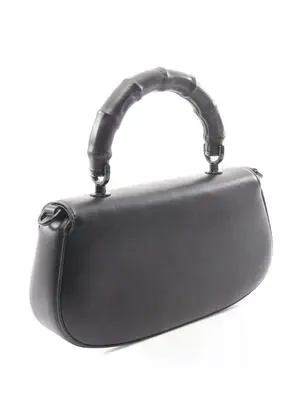 Gucci Small Calfskin Bamboo Diva Top Handle Bag Satchel - Black