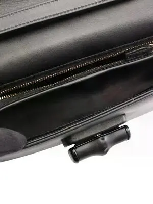 Gucci Small Calfskin Bamboo Diva Top Handle Bag Satchel - Black