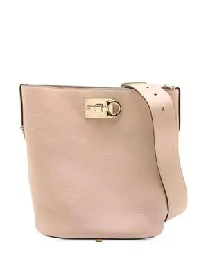 FERRAGAMO 2018-2026 Leather Gancini Bucket Bag Shoulder Bag - Pink