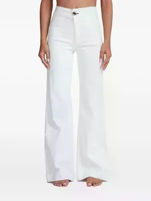 ASKK NY Brighton High-waisted Wide-leg Jeans - White