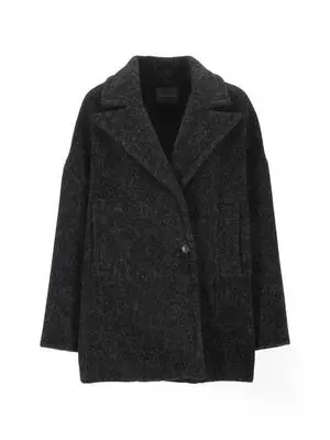 Lorena Antoniazzi Brushed Notched-lapel Coat - Grey