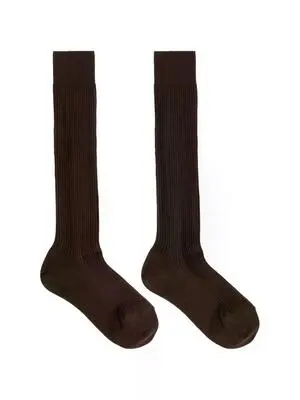 Max Mara Ribbed Cashmere Socks - Brown