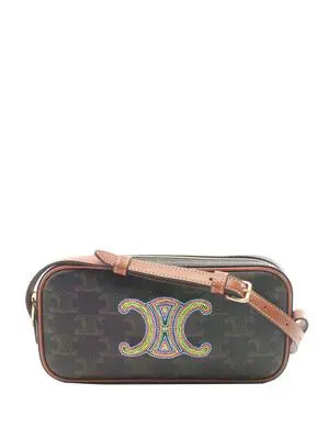 Celine 2000-2026 Mini Triomphe Cuir Coated Canvas Camera Bag Shoulder Bag - Brown