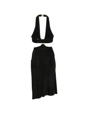 Balmain Cut-out Halterneck Midi Dress