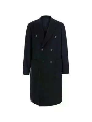 Emporio Armani Double-breasted Peak-lapel Coat - Blue