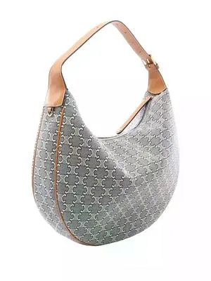 Celine 20th Century Large Triomphe Coated Canvas Lulu Hobo Bag