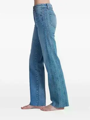 ASKK NY The Edge Raw-cut Side-stripe Jeans - Blue