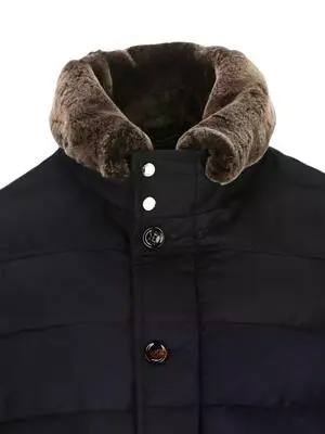 MOORER Fur-collar Quilted Jacket