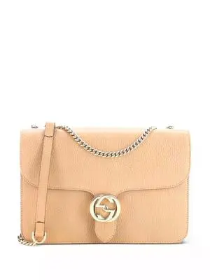 Gucci Interlocking Leather Medium Shoulder Bag - Neutrals