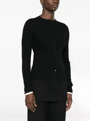 ELEH Ribbed-knit Button-up Sweater