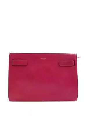 Saint Laurent Leather Sac De Jour Clutch Bag