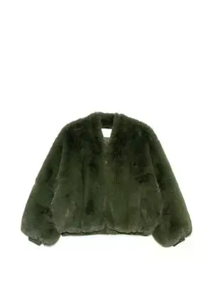 THE FRANKIE SHOP Zip-up Faux-fur Jacket - Green