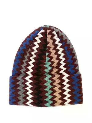 Missoni Zigzag-knit Beanie Hat - Brown