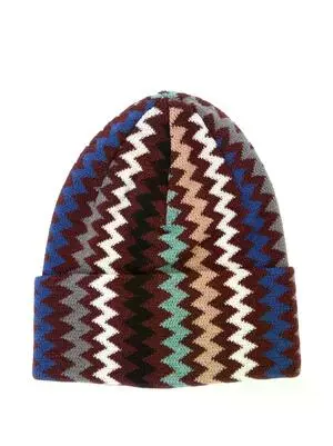 Missoni Zigzag-knit Beanie Hat - Brown