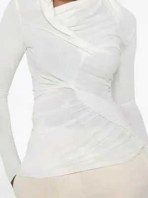Source Unknown Folgore Asymmetric Draped Top - White