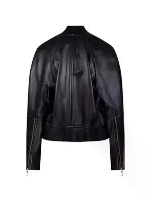 Sportmax Zip-up Leather Jacket - Black